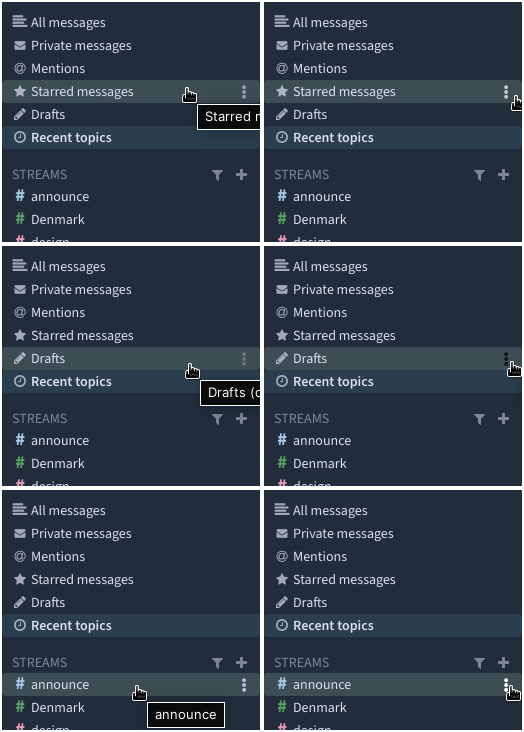 Left sidebar 3-dots menus have inconsistently colored dots · Issue ...