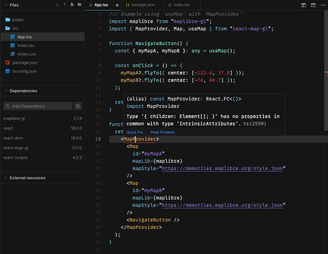 [Bug] React v18 doesn't support implicit children for · Issue #1858 · visgl/react-map-gl · GitHub