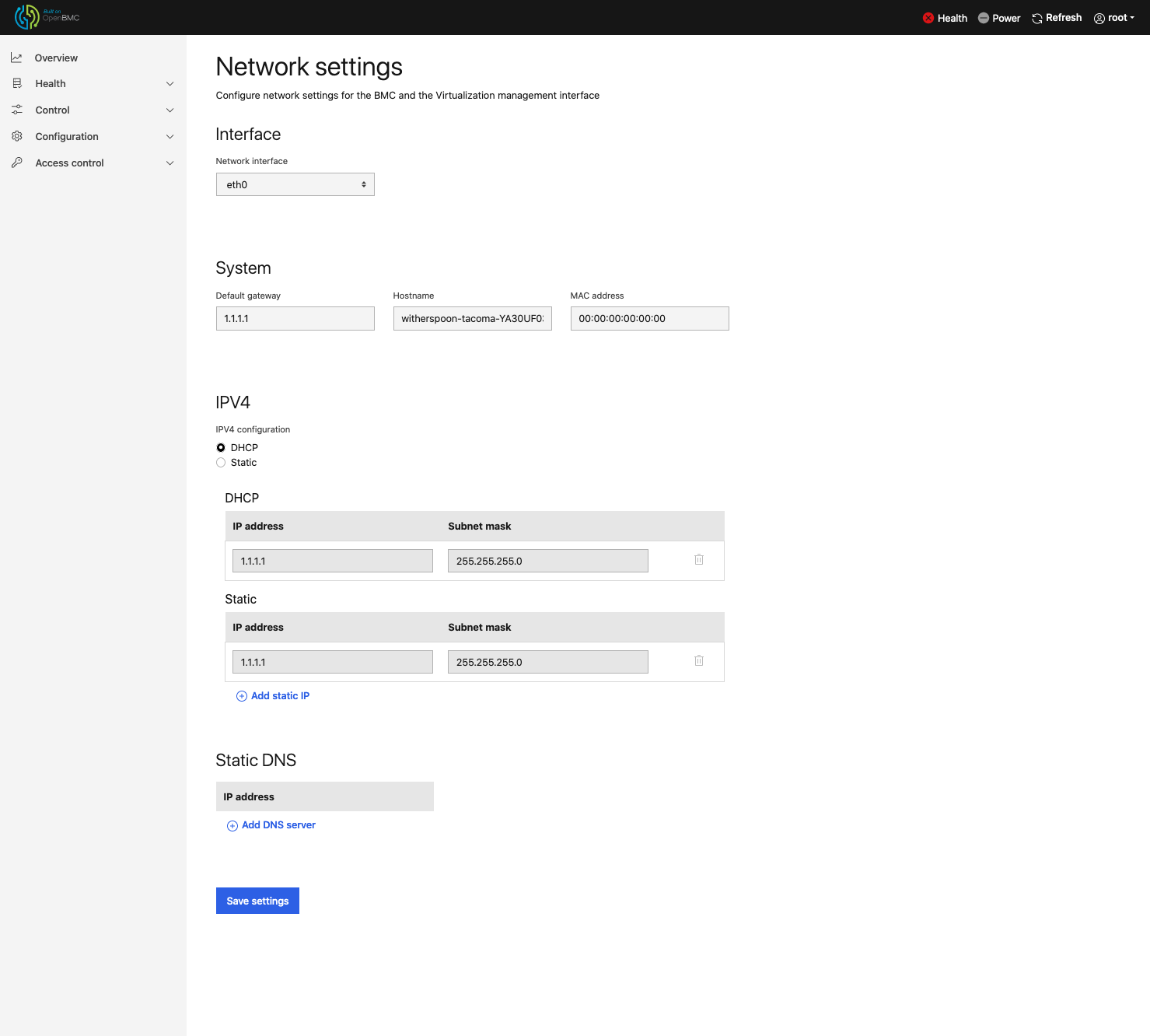DHCP - Network settings · Issue #36 · openbmc/webui-vue · GitHub