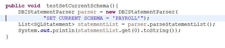 db2：SET CURRENT SCHEMA = 'PAYROLL'语句解析不支持 · Issue #2304 · alibaba/druid · GitHub