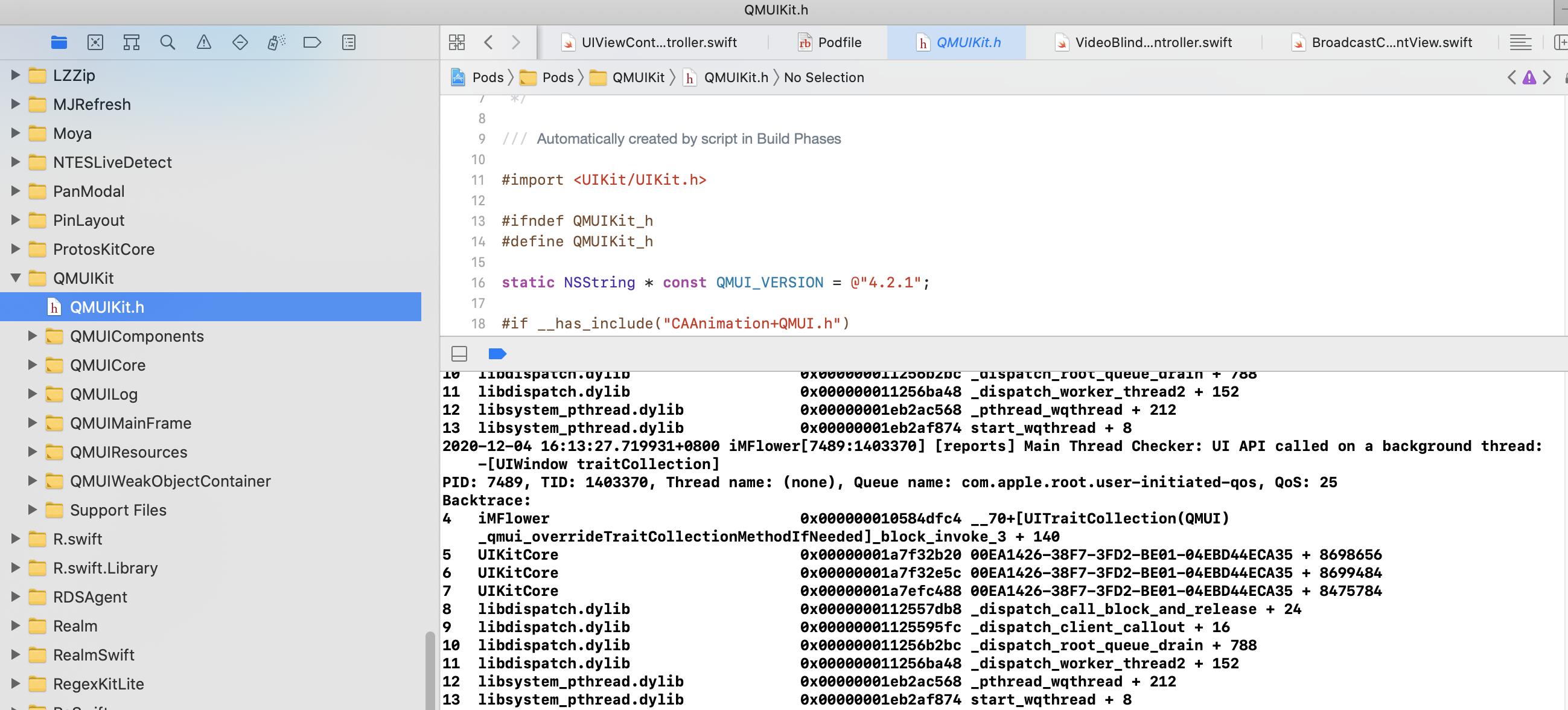 4.2.1版本在iOS14.0系统仍然存在Main Thread Checker: UI API called on a background thread: -[UIWindow ...