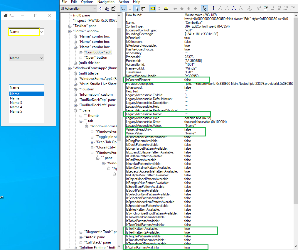[Accessibility] The 'Edit' element in ComboBox with DropDownStyle(DropDown, Simple) should ...