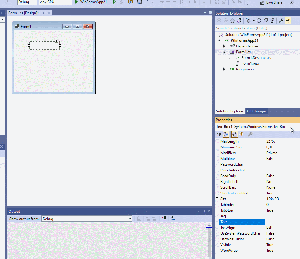 The first runtime behavior is not correct after changed TextBox's ...
