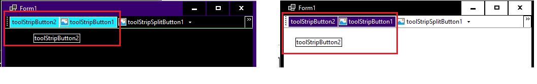 Accessibility: HighContrast: When RenderMode is System for toolStrip/statusStrip, the text of ...