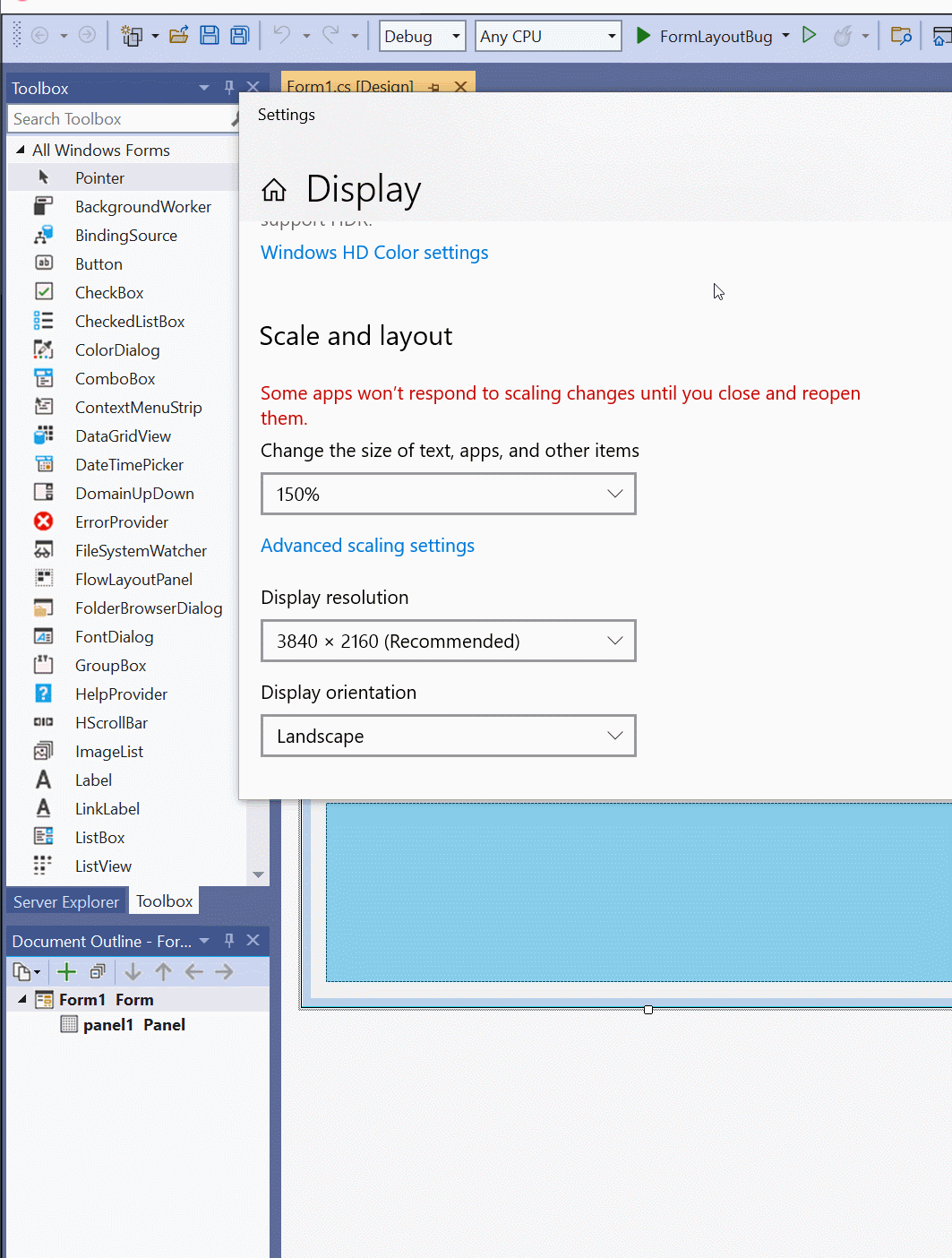 Form Layout (control size) bug with Anchor = Top | Bottom · Issue #6041 ...