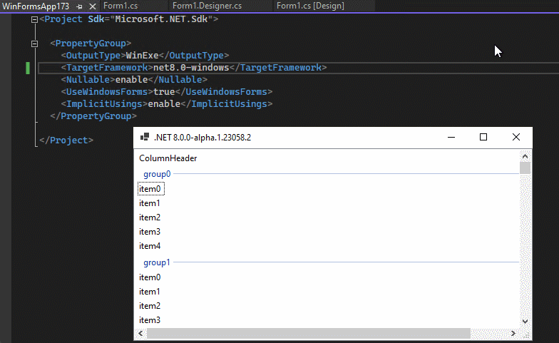 Short freeze when clicking on ListViewGroup header · Issue #6119 · dotnet/winforms · GitHub