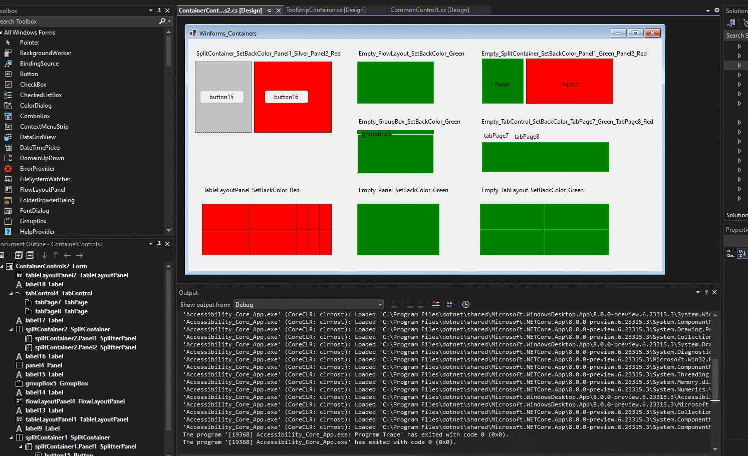 A11y Core Winforms Winforms Containers Splitcontainer Setbackcolor Keyboard After Pressing