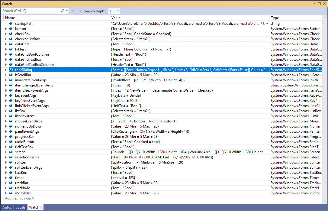 Review: correctness of VS visualizers · Issue #1102 · dotnet/winforms ...