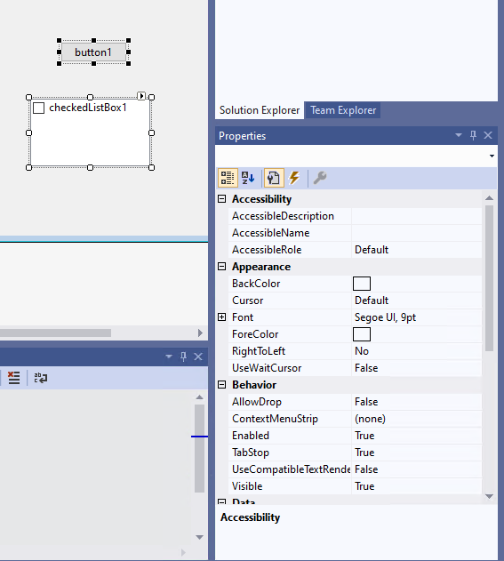 Some properties are grey with black rectangle in Properties window ...