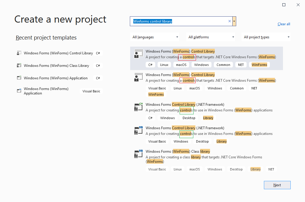 A syntax error in description of .Net Core VB and C# Windows Forms ...