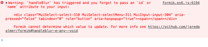 Formik with @material-ui/core Select is warning? · Issue #694 · jaredpalmer/formik · GitHub