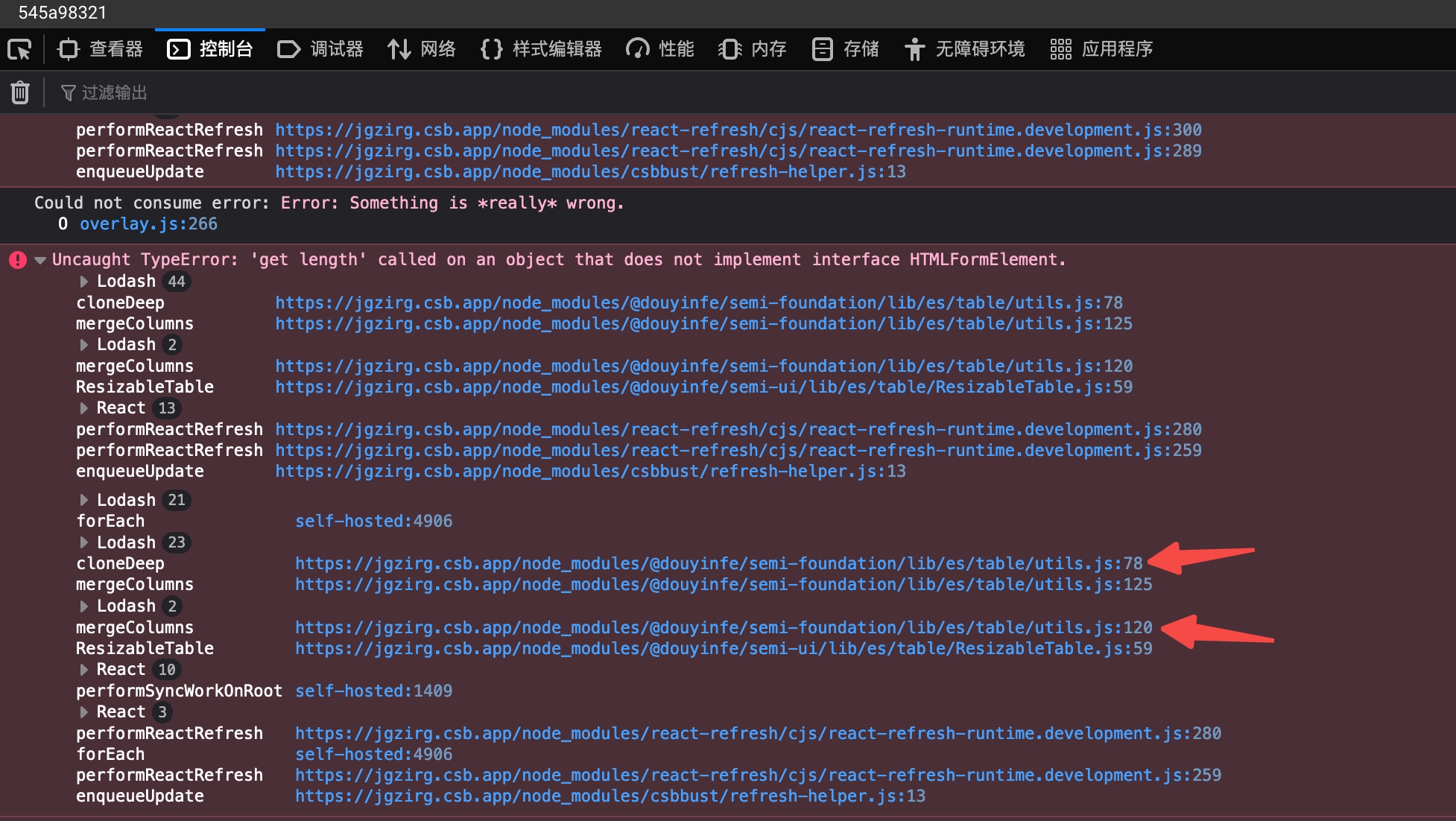 [BUG] resizable Table 与 form 同时使用，dev 环境下 deepClone 报错 · Issue #1506 · DouyinFE/semi-design · GitHub