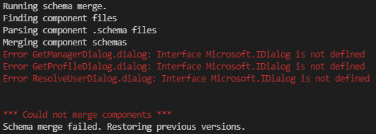 Error when navigating to 'Package manager' or when trying to merge schemas · Issue #8781 ...