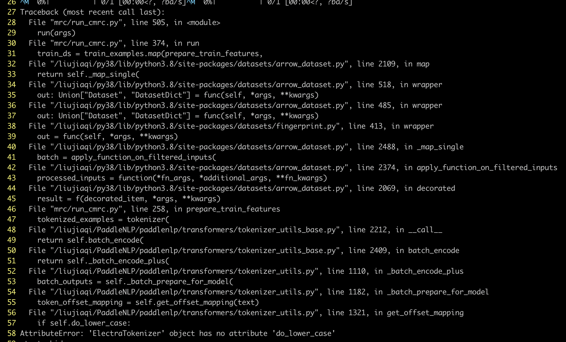 ernie-health-chinese 模型因tokenizer do_lower_case相关报错导致cmrc2018任务失败 · Issue #2252 · PaddlePaddle ...