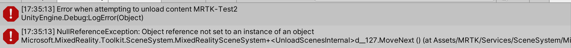 Scene Loader error while unloading scene · Issue #8986 · microsoft ...
