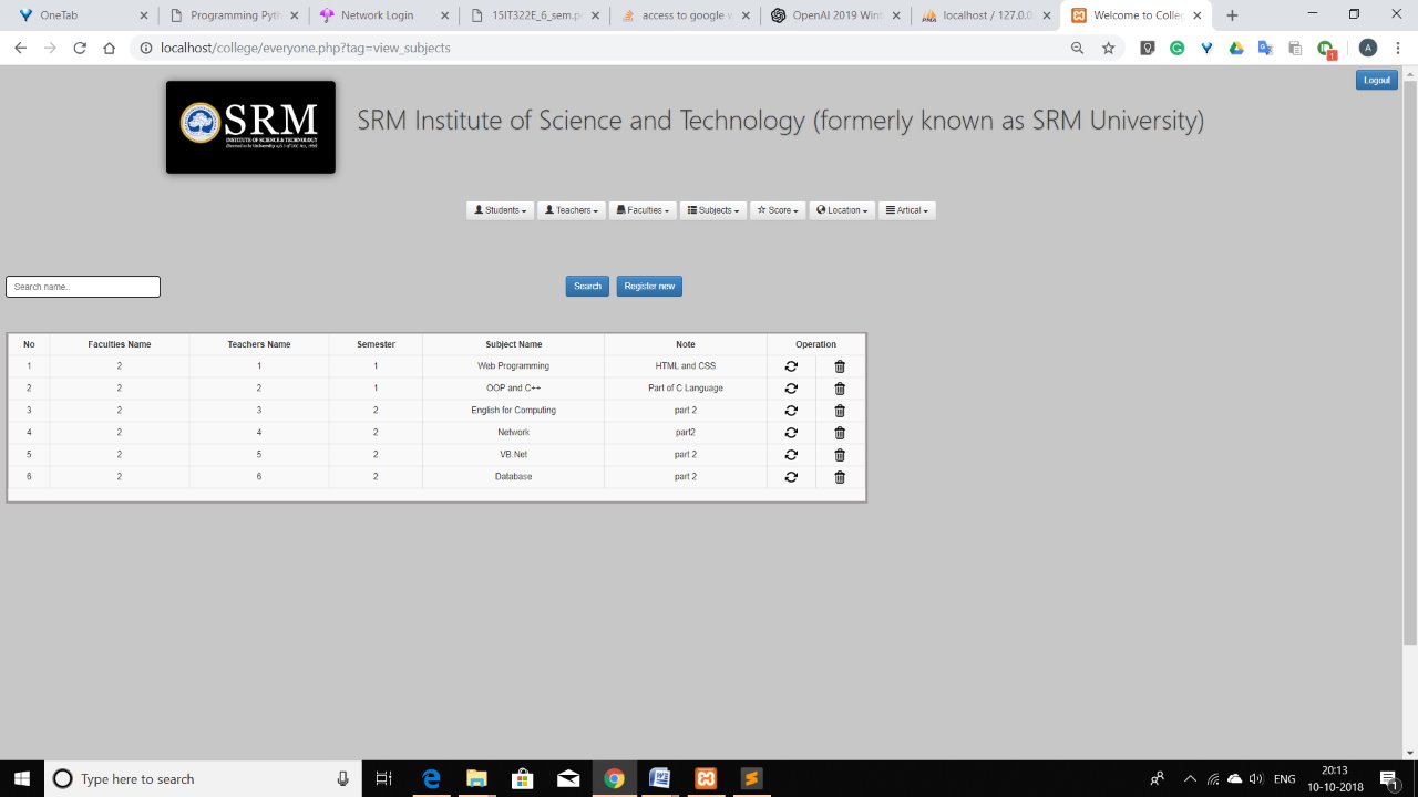 GitHub - 58varun/CollegeManagementSystem: Project completed under ...