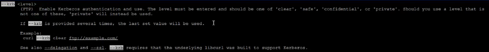 Does Curl --krb work with HTTP / HTTPS instead of --negotiate · curl curl · Discussion #10103 ...