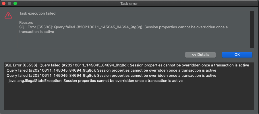 Session properties cannot be overridden once a transaction is active · Issue #12445 · dbeaver ...