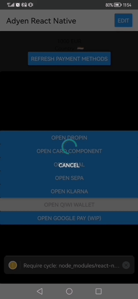 `onFail` callback does not get called on Android · Issue #46 · Adyen/adyen-react-native · GitHub
