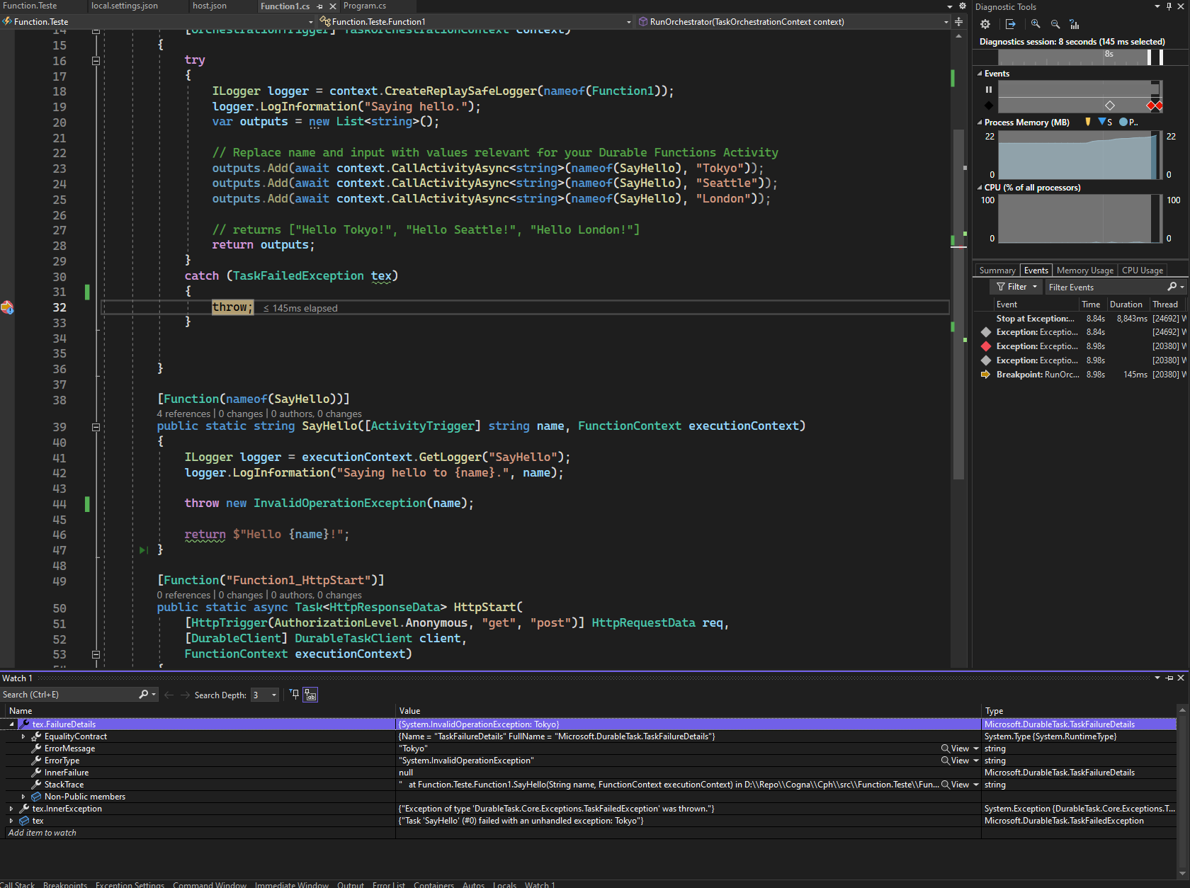 Exception is not propagated to parent orchestration as expected · Issue #161 · microsoft ...