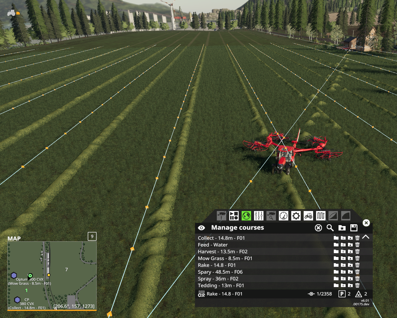 Field mode - turn off and transport mode of implement before "Return to ...