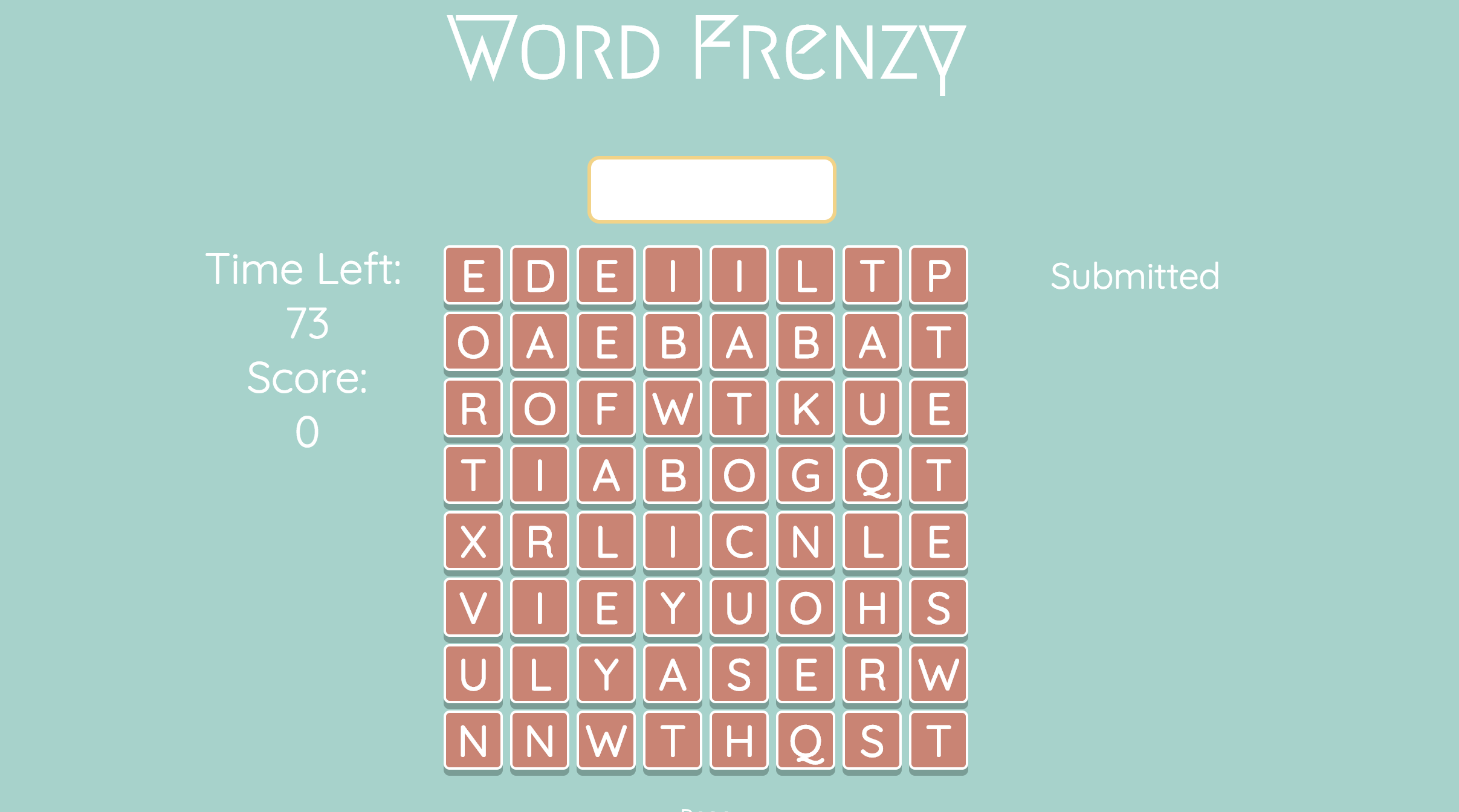 GitHub - clarehsu390/Frenzy: Word game using Jquery to handle mouse interactions and Trie data ...