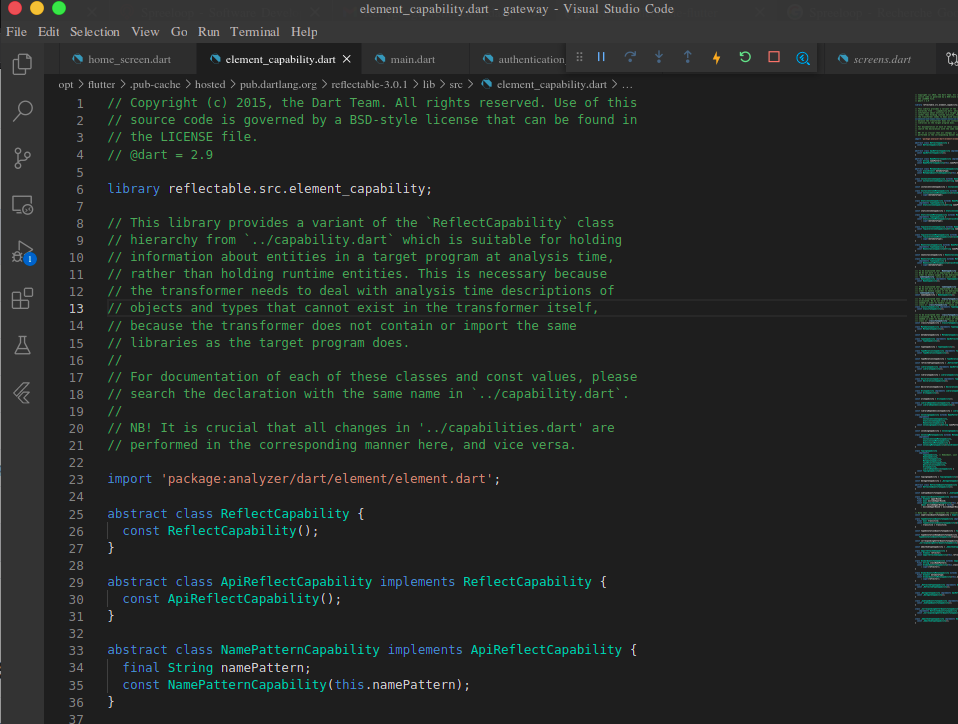 Not nullable var on SuperclassQuantifyCapability · Issue #243 · google/reflectable.dart · GitHub