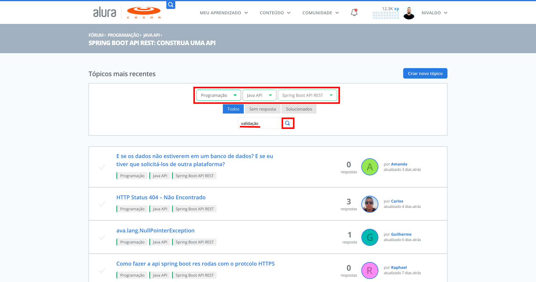 Pesquisa por texto no fórum da Alura não contempla filtros selecionados · Issue #546 · caelum ...
