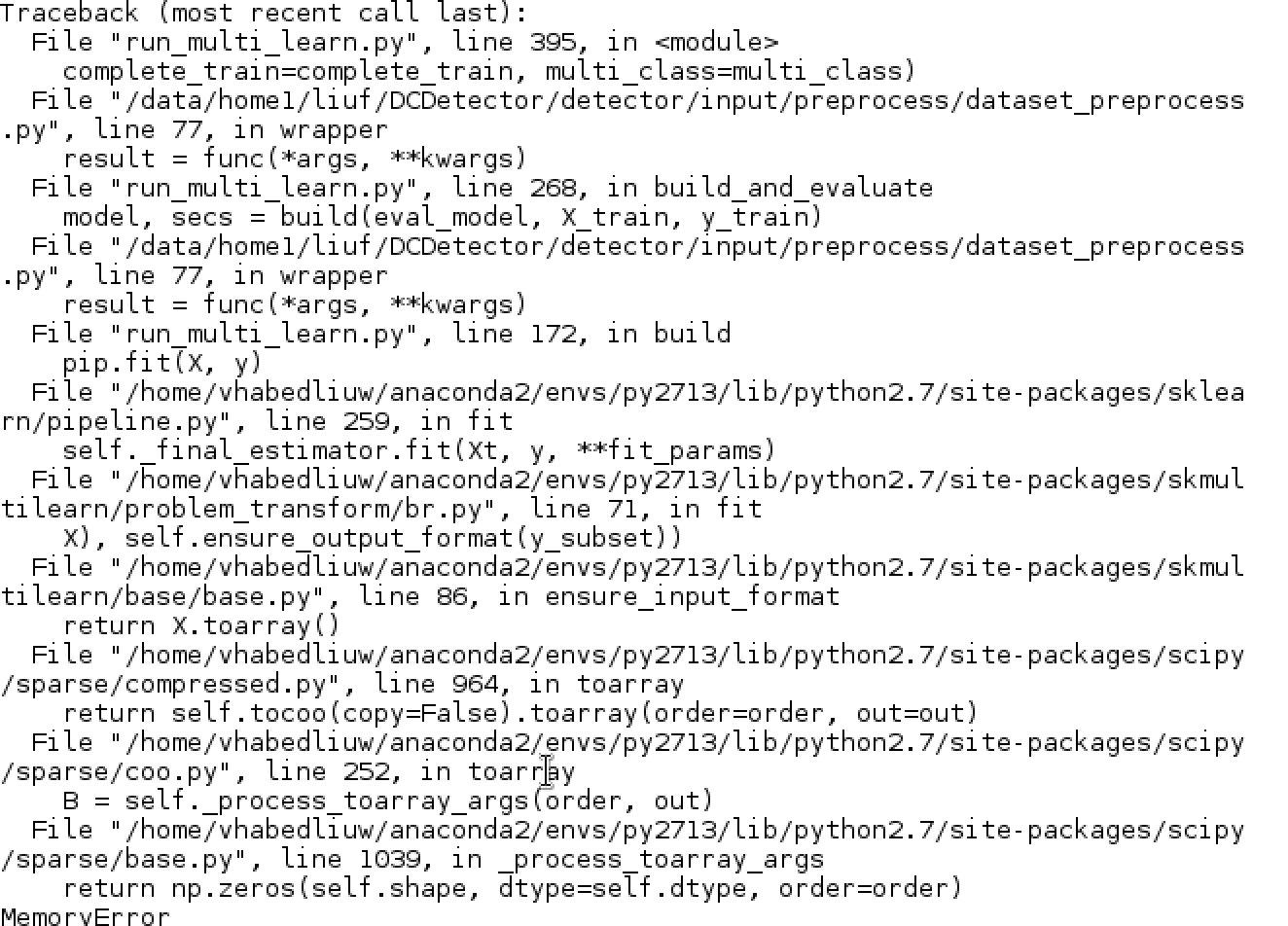 Small Data Set Is Good Larger Data Set Gave Memory Error · Issue 109 · Scikit Multilearn 6675