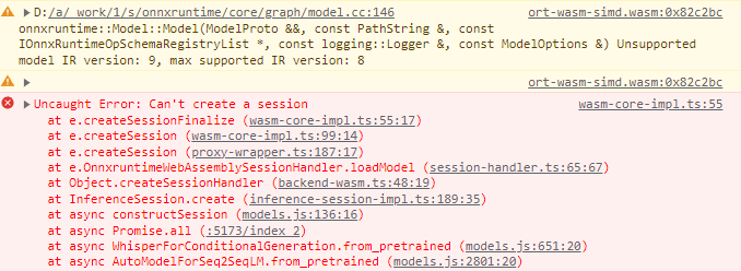 [Web] Unsupported model IR version: 9, max supported IR version: 8 · Issue #16638 · microsoft ...