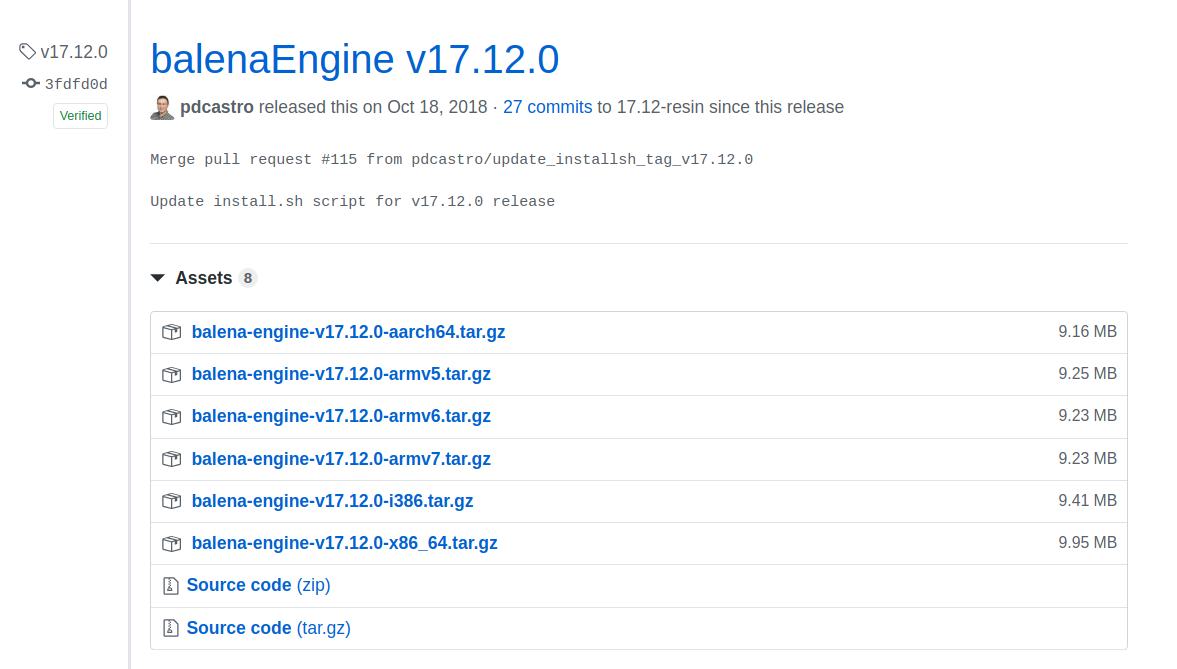 Release files for arm are no longer generated · Issue #156 · balena-os/balena-engine · GitHub