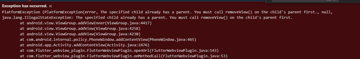 Platform exception, the specified child already has a parent · Issue #120 · Earlybyte/aad_oauth ...