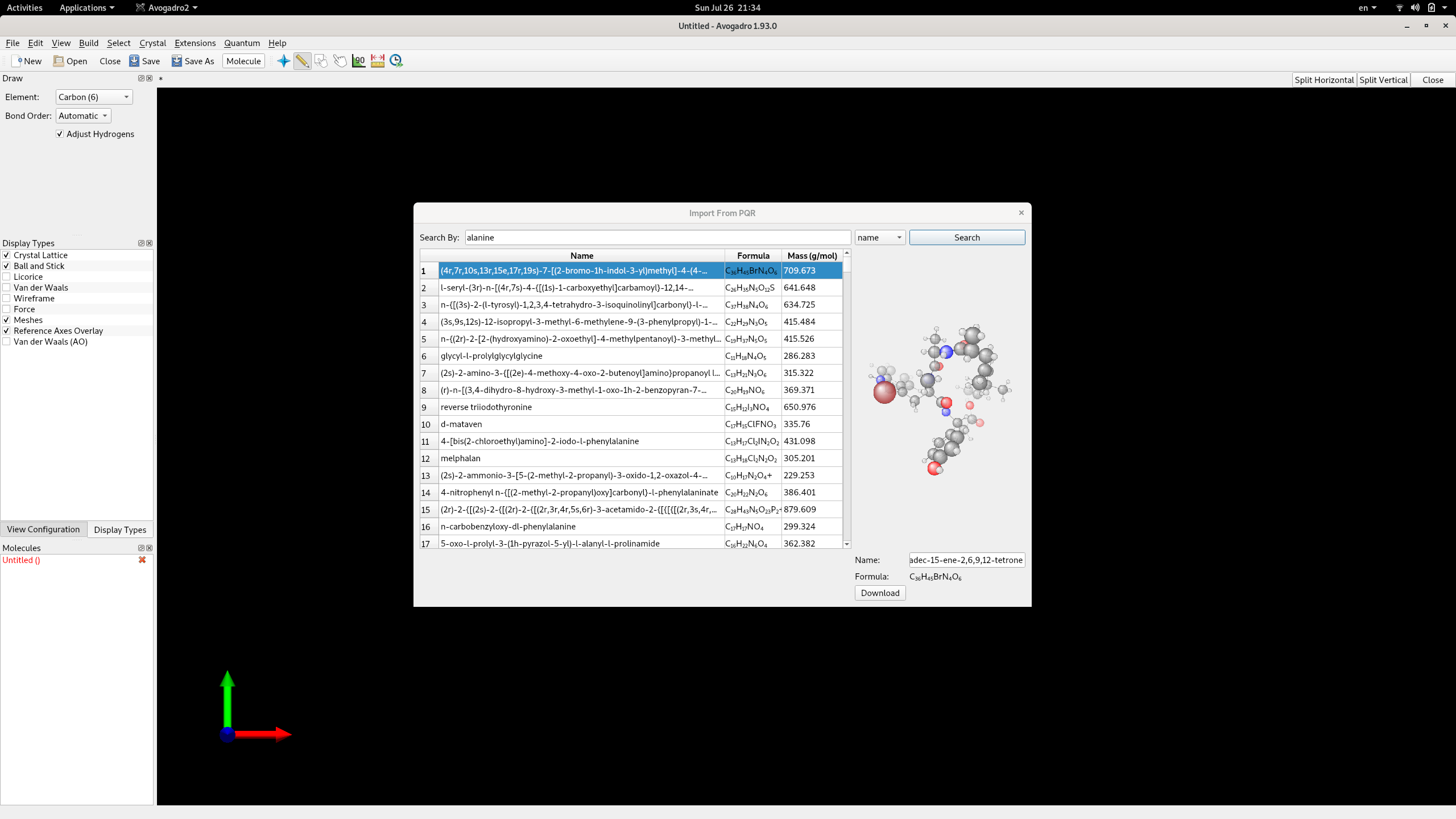 PQR molecule import is hard to use (no sorting of results) · Issue #485 ...
