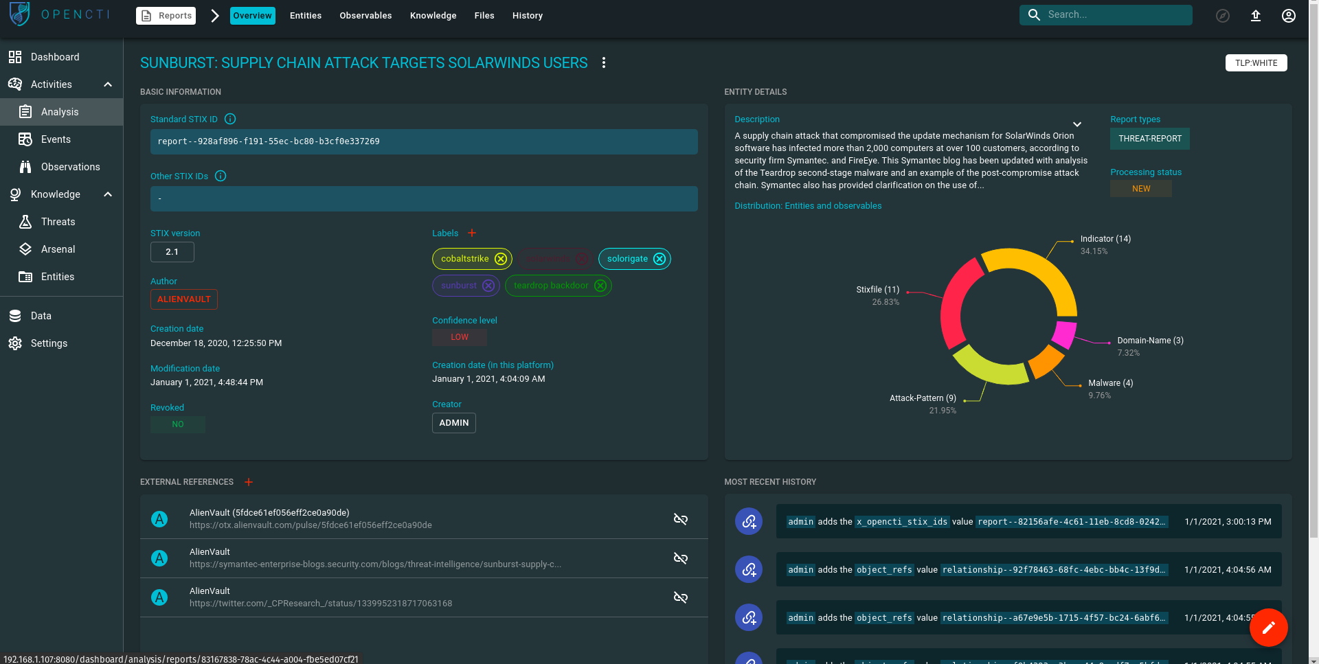 Export Indicators/Observables from Reports · Issue #977 · OpenCTI-Platform/opencti · GitHub