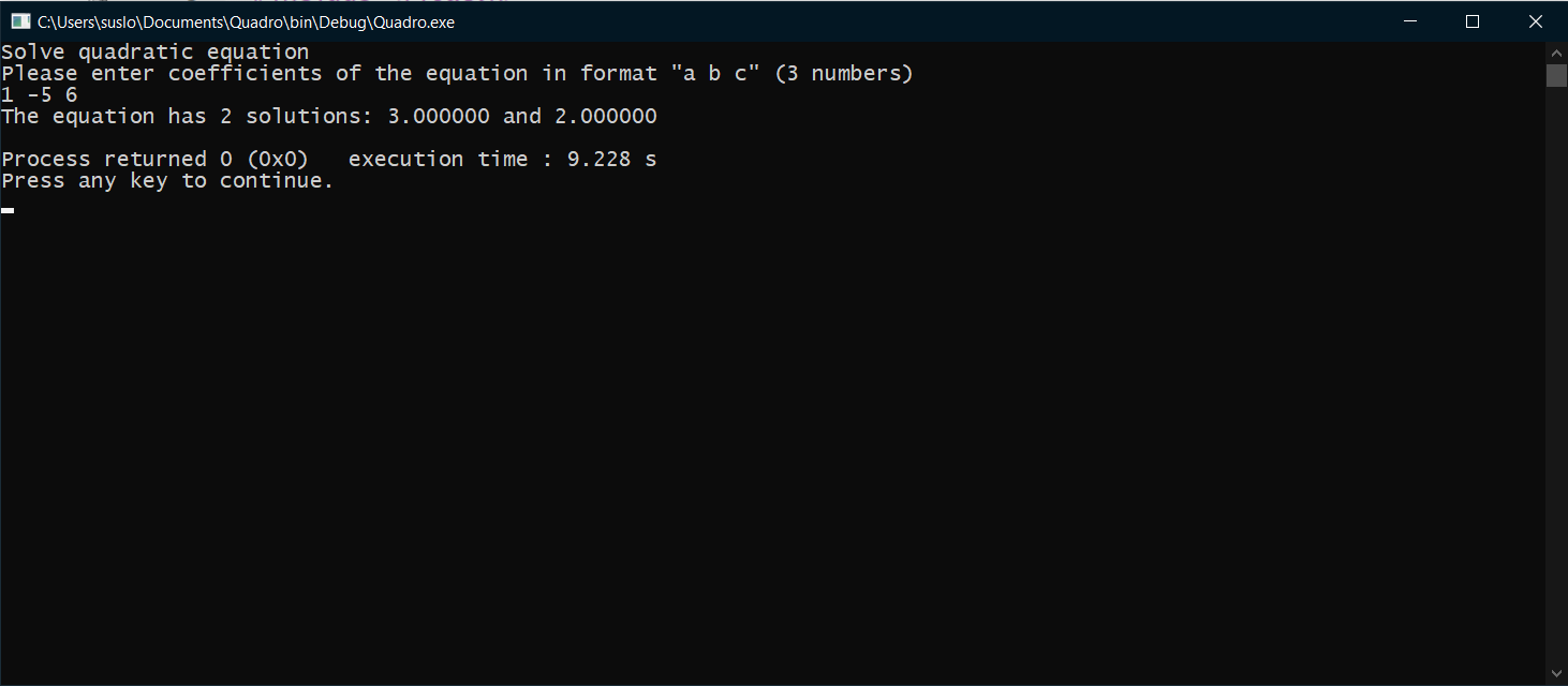 GitHub - dainbow/quadro: Solving quadratic equations