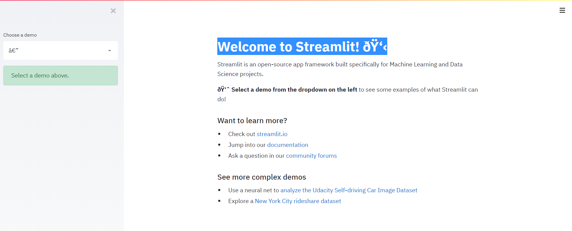 Text artifacts left in "hello" demo · Issue #270 · streamlit/streamlit · GitHub