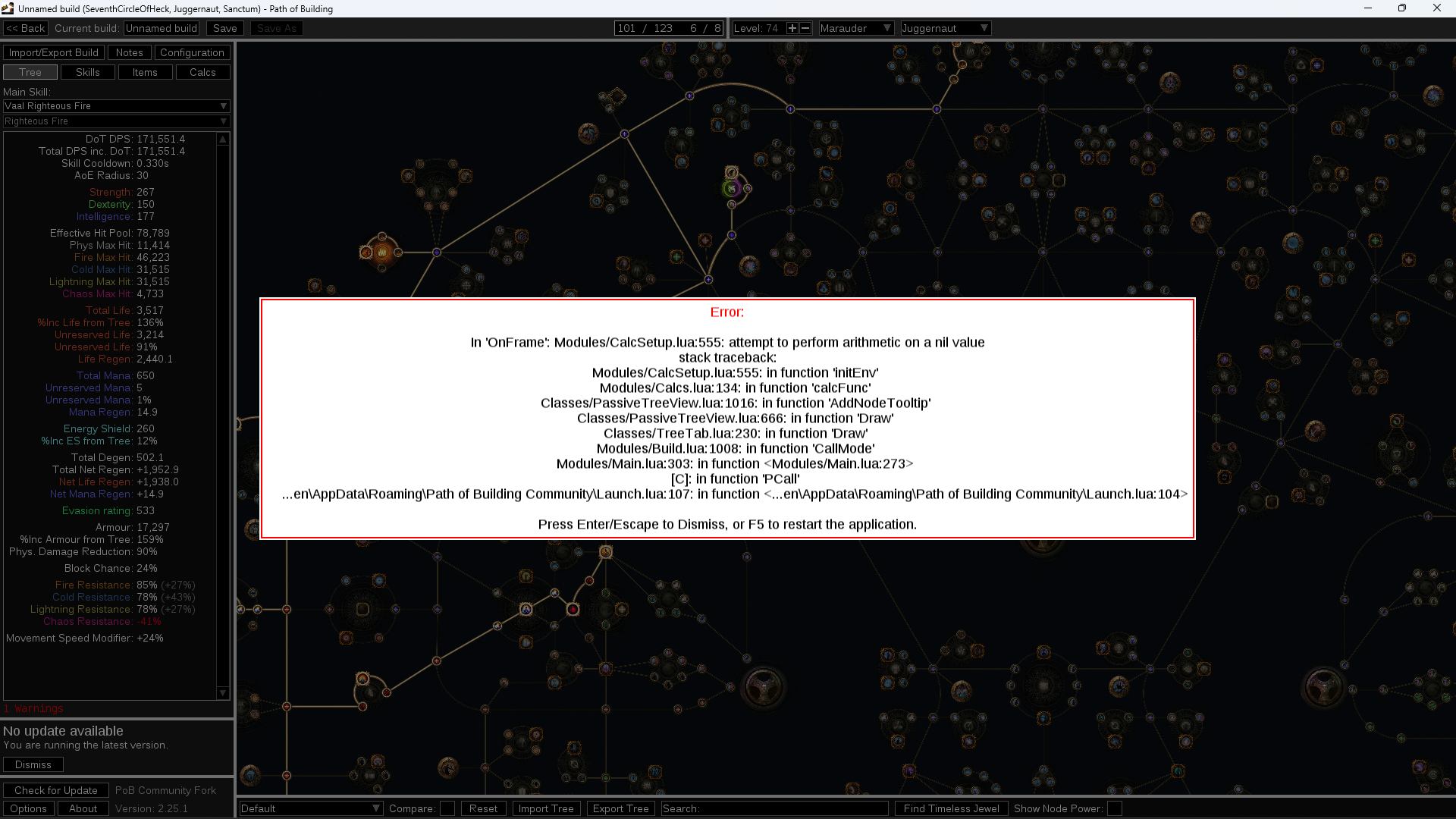 Lua error when hovering over a specific mastery · Issue #5593 · PathOfBuildingCommunity ...