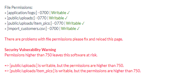 Default permissions on logs directory · Issue #2733 · opensourcepos/opensourcepos · GitHub