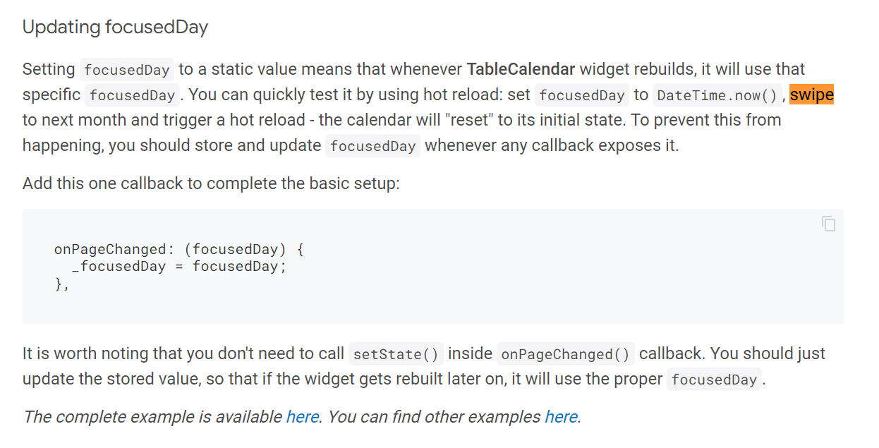 Calendar widget in week view swipe issue - scrolls back to current week on selecting a date ...
