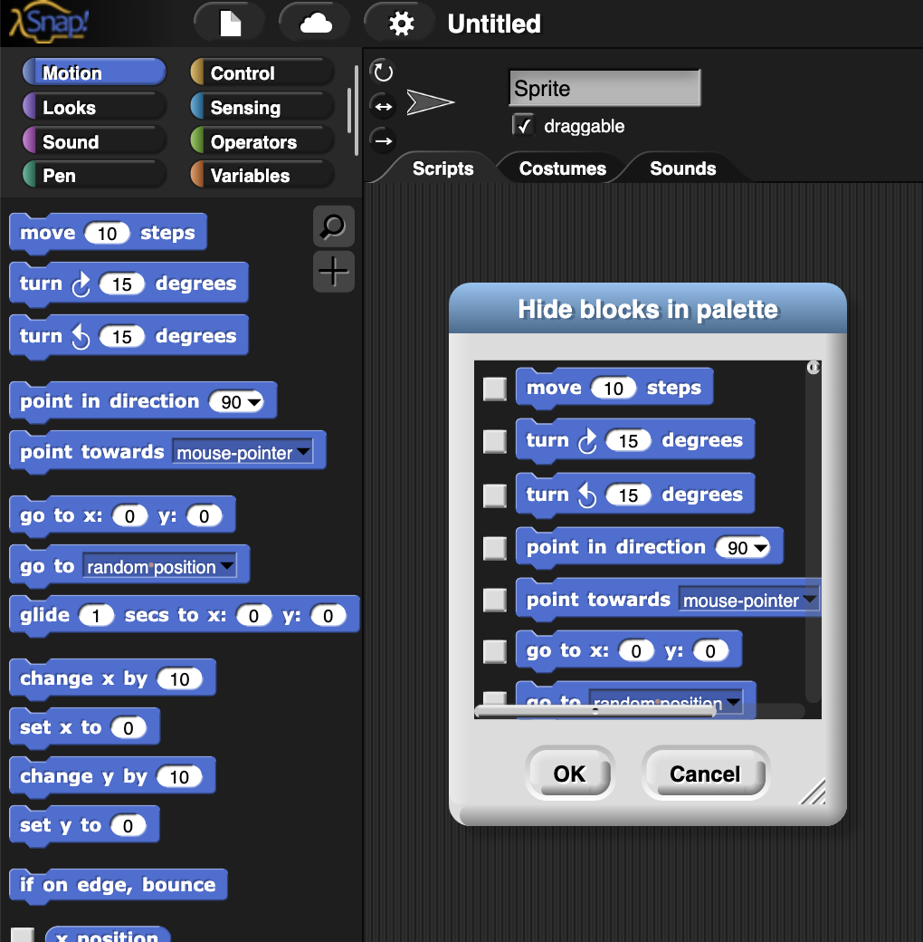 Selective hide of blocks in the palette · Issue #4125 · ScratchAddons/ScratchAddons · GitHub