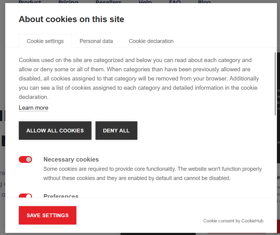 Enhance cookie consent for GDPR compliance (cookie type individual accept/reject and cookie ...