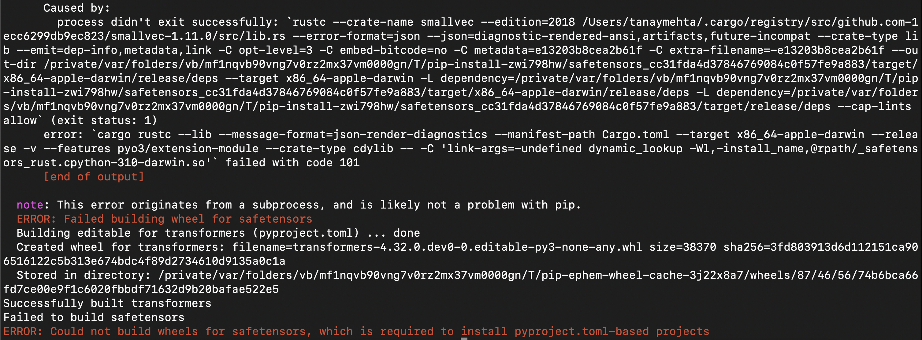 Error while installing dev dependencies for Apple Silicon · Issue #22617 · huggingface ...