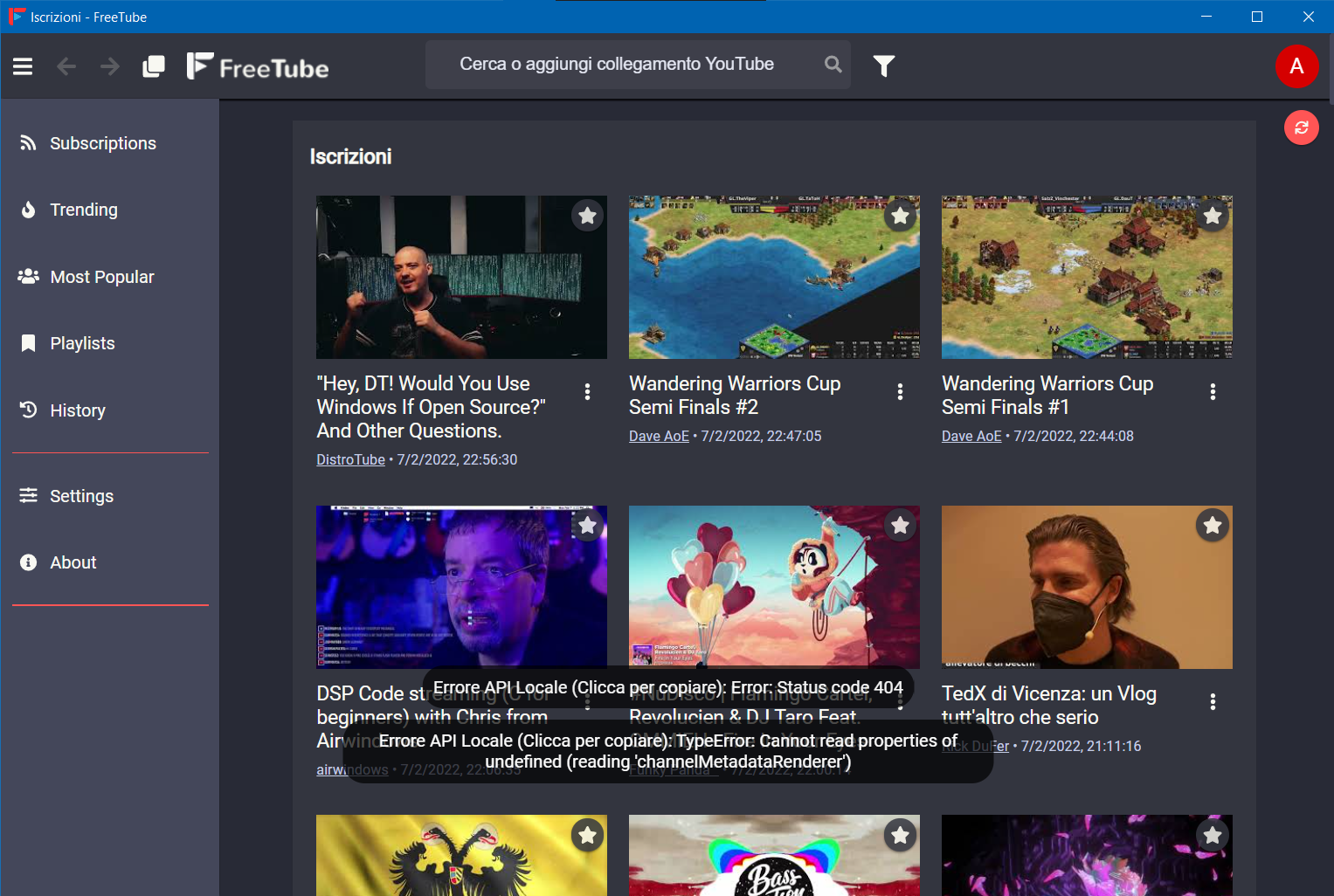 Bug Subscriptions Visually Hidden At Start · Issue 2058 · Freetubeappfreetube · Github 