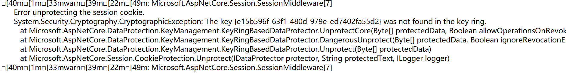 Error unprotecting the session cookie · Issue #39807 · dotnet/aspnetcore · GitHub