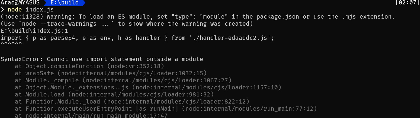 The `build` folder generated by `adapter-node` should include a ...
