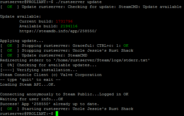 rustserver update fails · Issue #1646 · GameServerManagers/LinuxGSM · GitHub