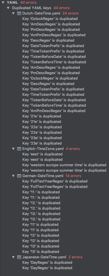 [Infra] Incorrect YAML Files - validation failures · Issue #1496 · microsoft/Recognizers-Text ...