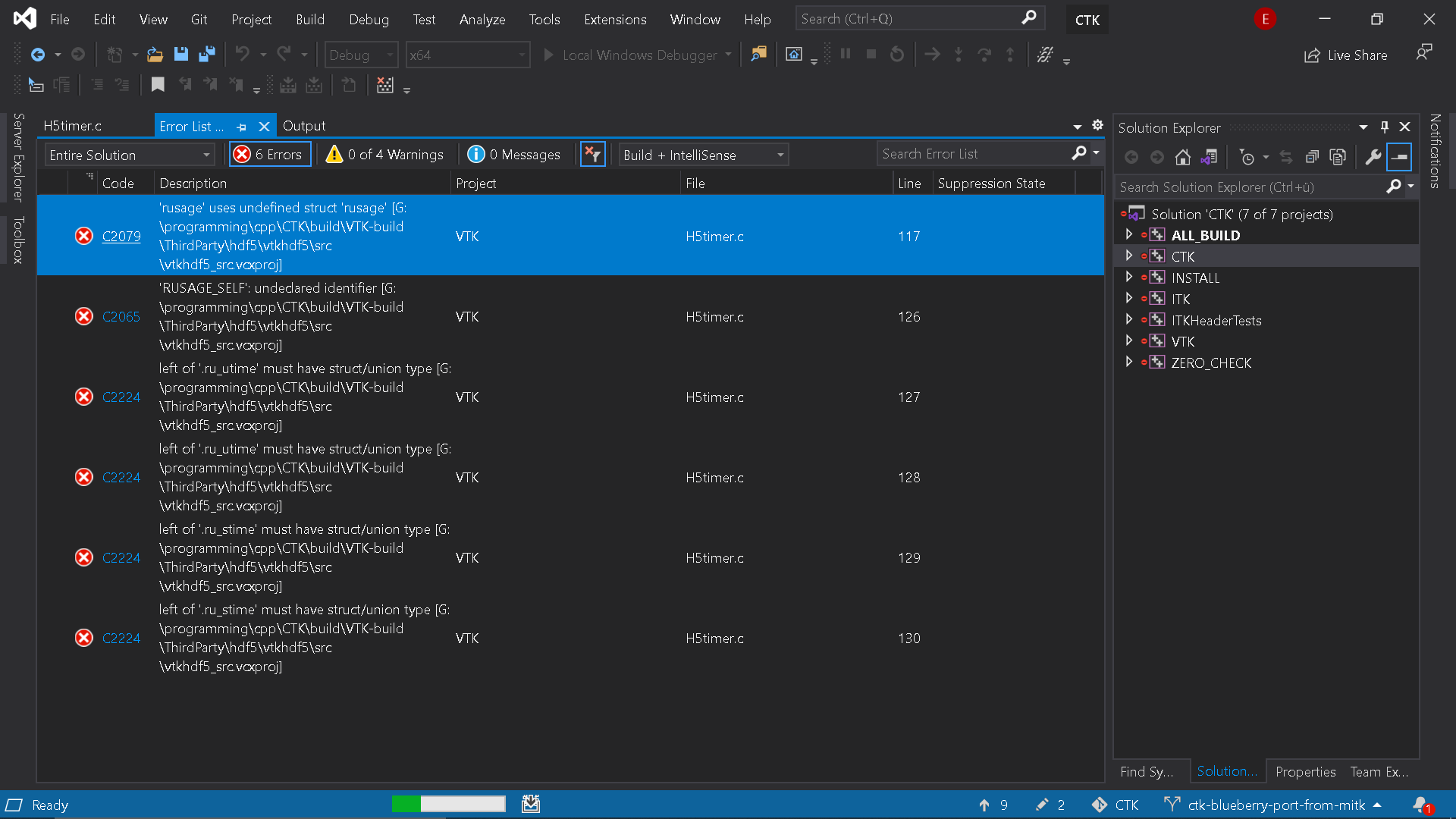 error C2079: 'rusage' uses undefined struct 'rusage' · Issue #2363 · InsightSoftwareConsortium ...
