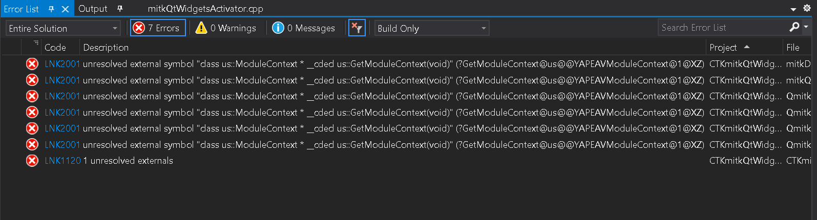 Compilation error for unresolved external symbol · Issue #565 · CppMicroServices ...