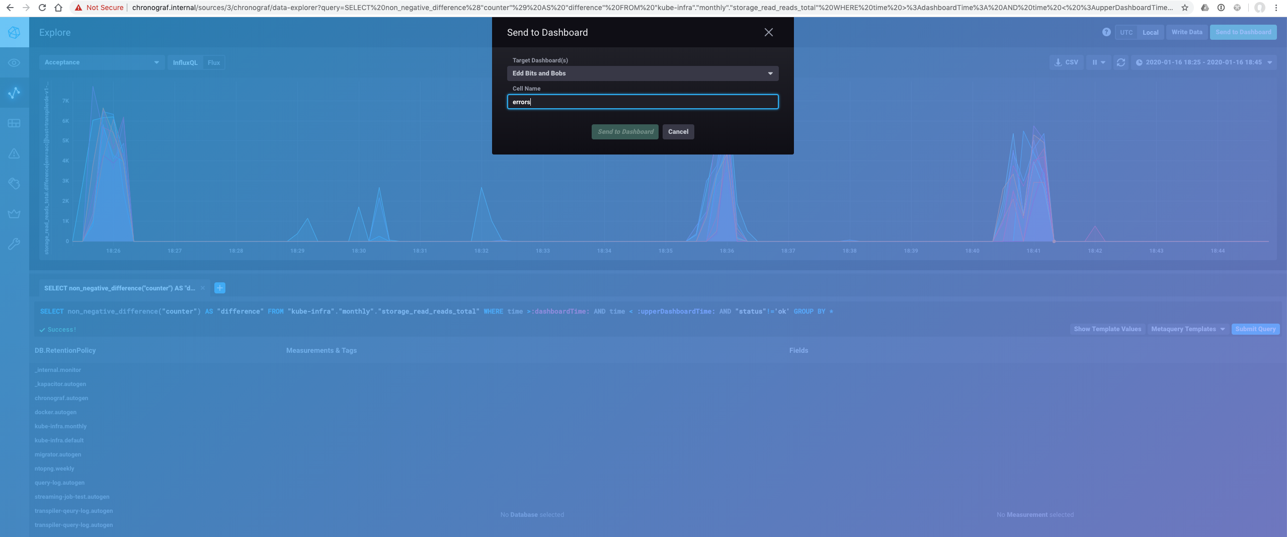 Send to dashboard doesn't work · Issue #5351 · influxdata/chronograf · GitHub